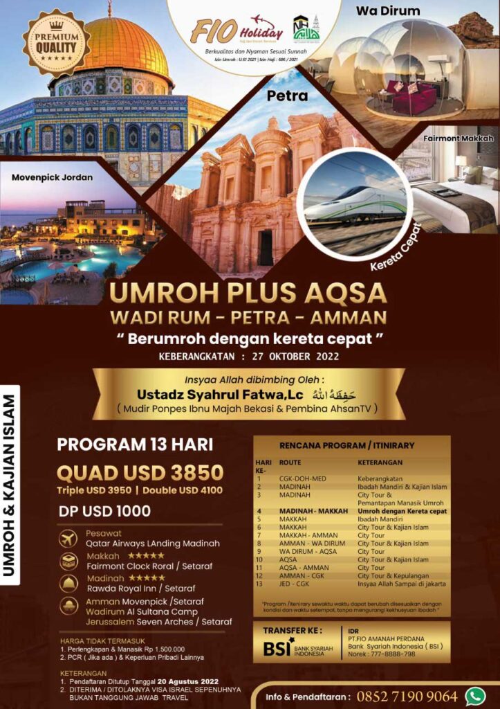 Umroh Plus Aqso 2022 Fio Holiday | Riau Airlines